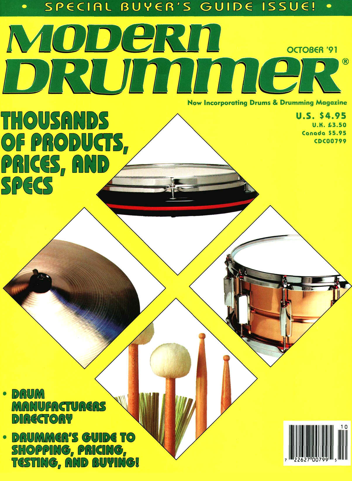 October 1991 - Volume 15 • Number 10 - Modern Drummer Magazine