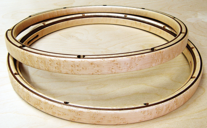 Stellar - 3-Ply and Walnut/Bird’s-Eye Maple Wood Hoops - Modern Drummer ...