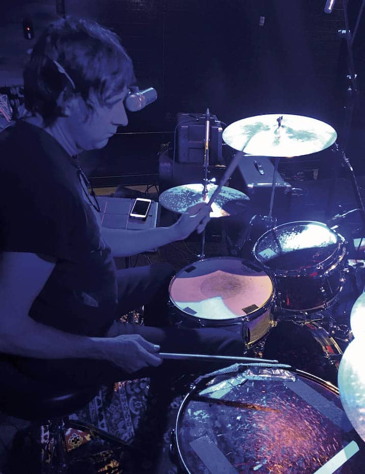 Peter Anderson with the Ocean Blue - Modern Drummer Magazine